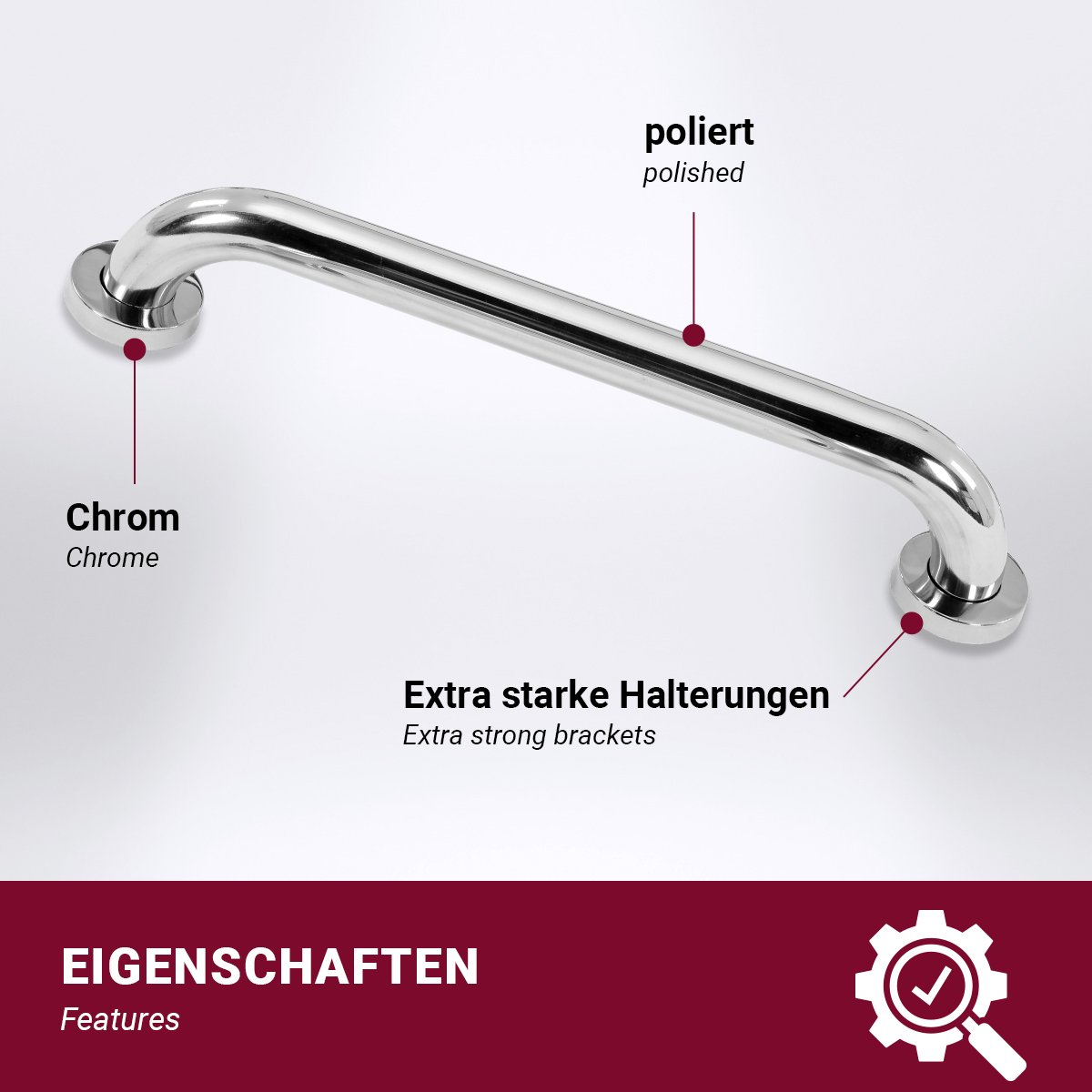 Haltegriff für Dusche & Wanne 30-60 cm - chrom, 16,90