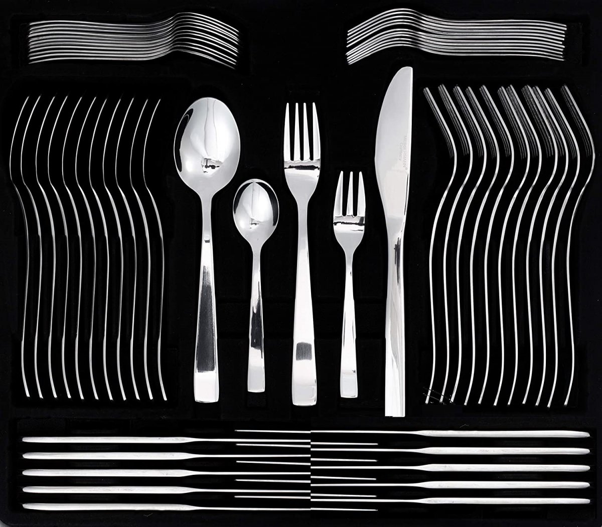 Besteckset 12 Personen Edelstahl hochglanzpoliert