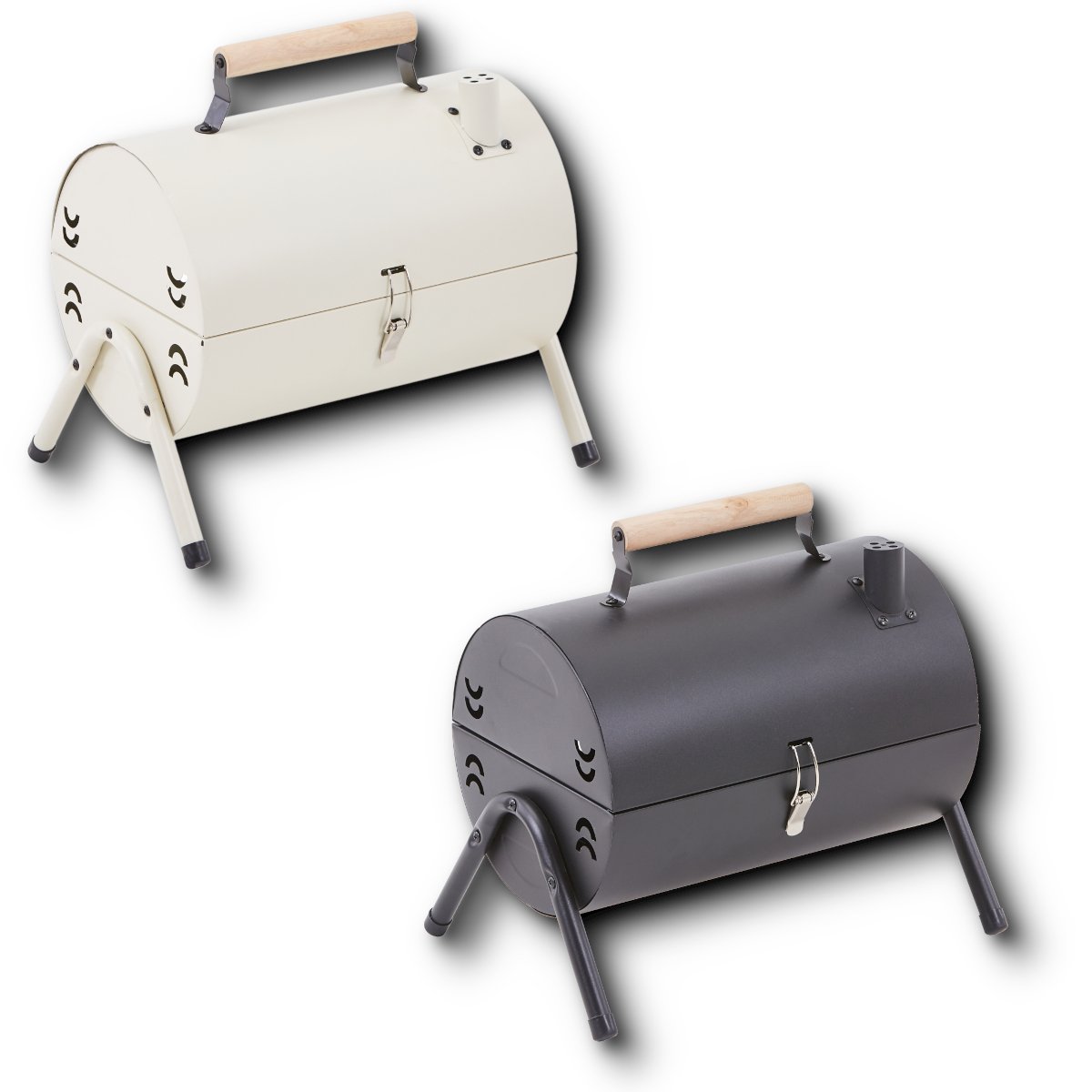 HOOZ Klappbarer Edelstahl Holzkohlegrill mit Deckel verschiedene Farb